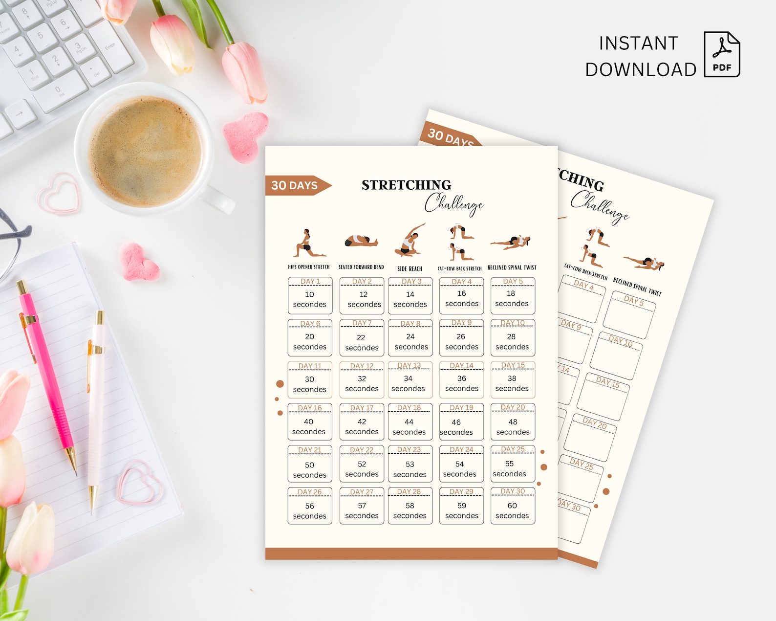 30 Day Stretching Challenge, Stretch Routine, Home Workout Women ...