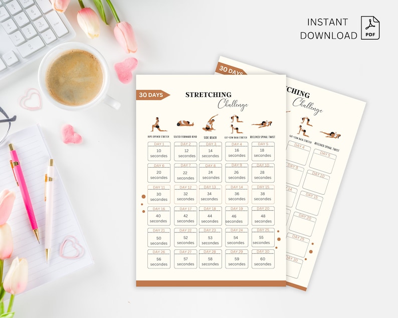 30 Day Stretching Challenge, Stretch Routine, Home Workout Women ...