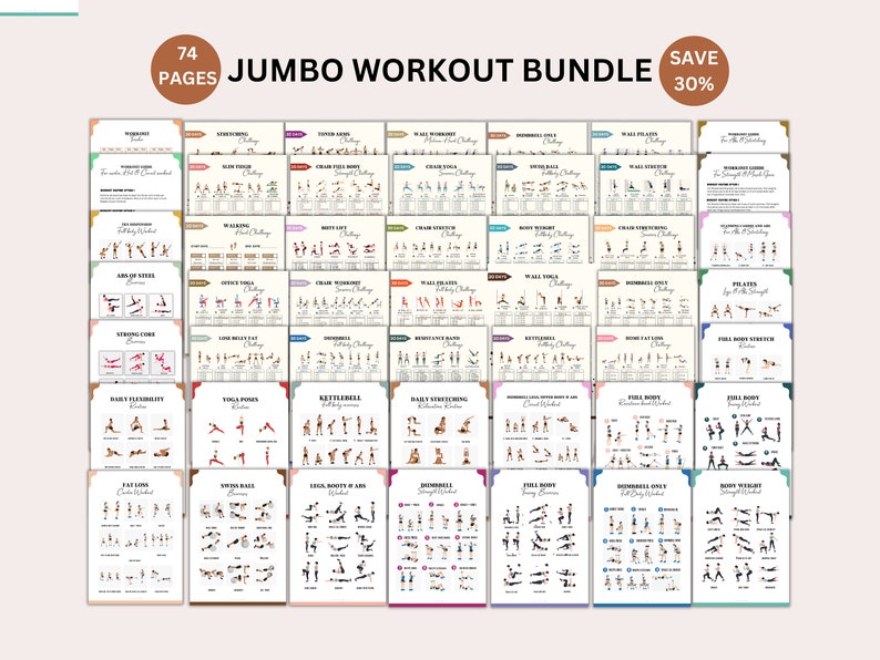 Full Body Exercise Workout Bundle, Full Body Workouts, Fitness Guide ...