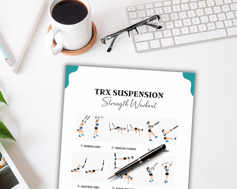 TRX Suspension Exercise Guide, Trx Workout, TRX Fitness Challenge, Flat ...
