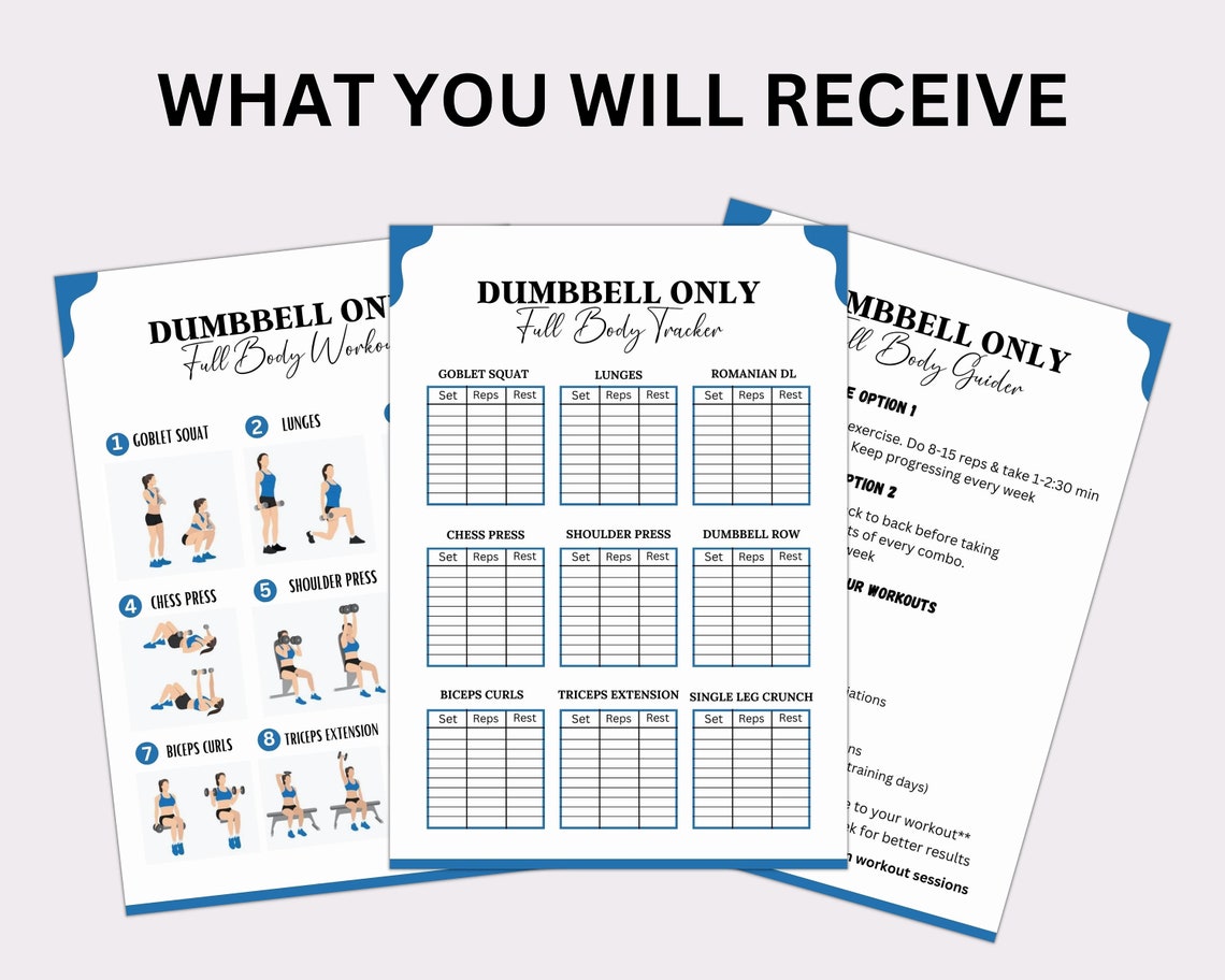 Home Workout Plan| Dumbbell Workout| Strength Weight Training Plan ...