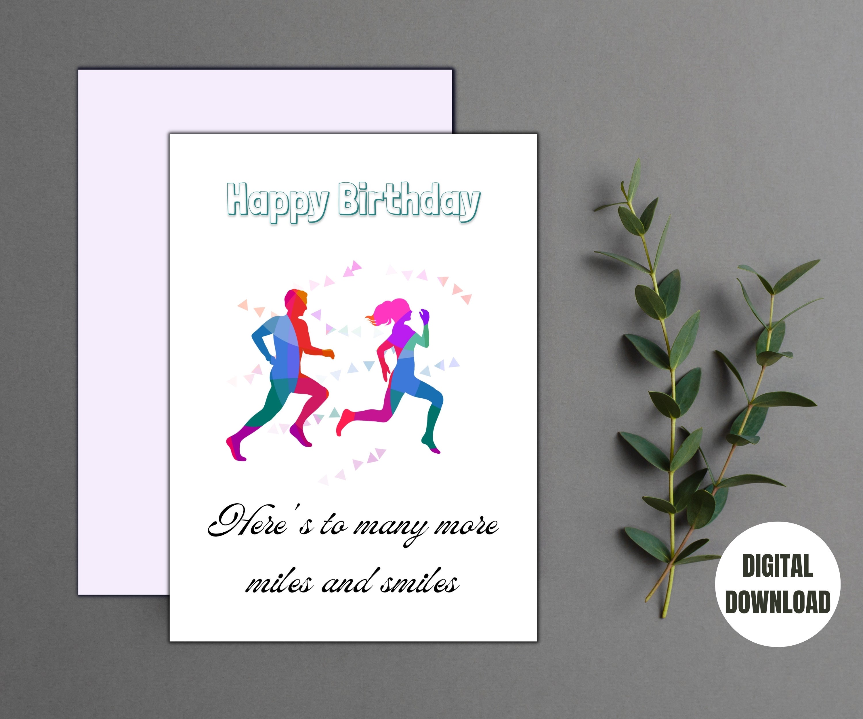 Running Card Runner Birthday Card Runner Gifts Marathon Card Athlete ...