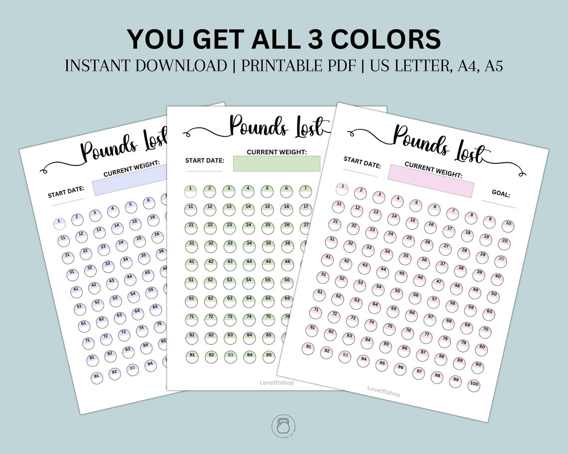 Pound Loss Tracker| Printable Weight Loss Tracker |weight Loss Journal ...