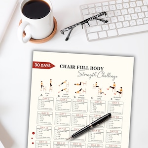 30 Day Full Body Chair Workout Challenge, Full Body Exercise Guide ...