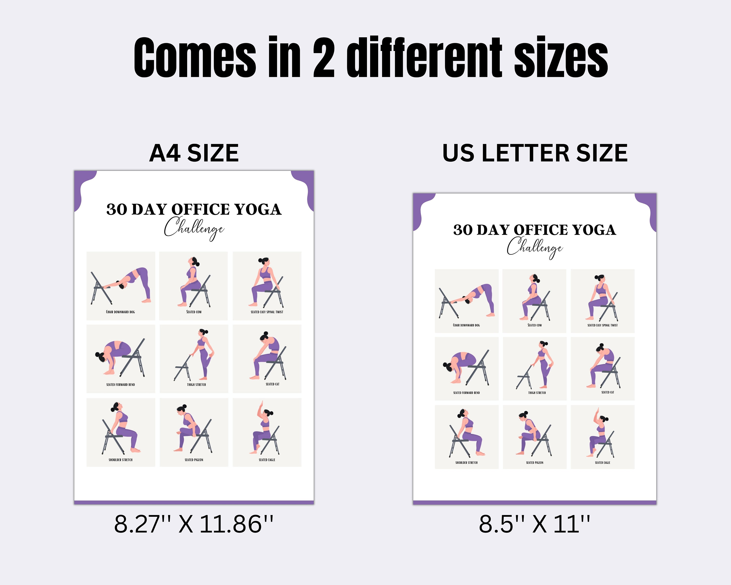 30 Day Yoga Challenge| Printable Yoga Challenge| 30 Day Challenge ...