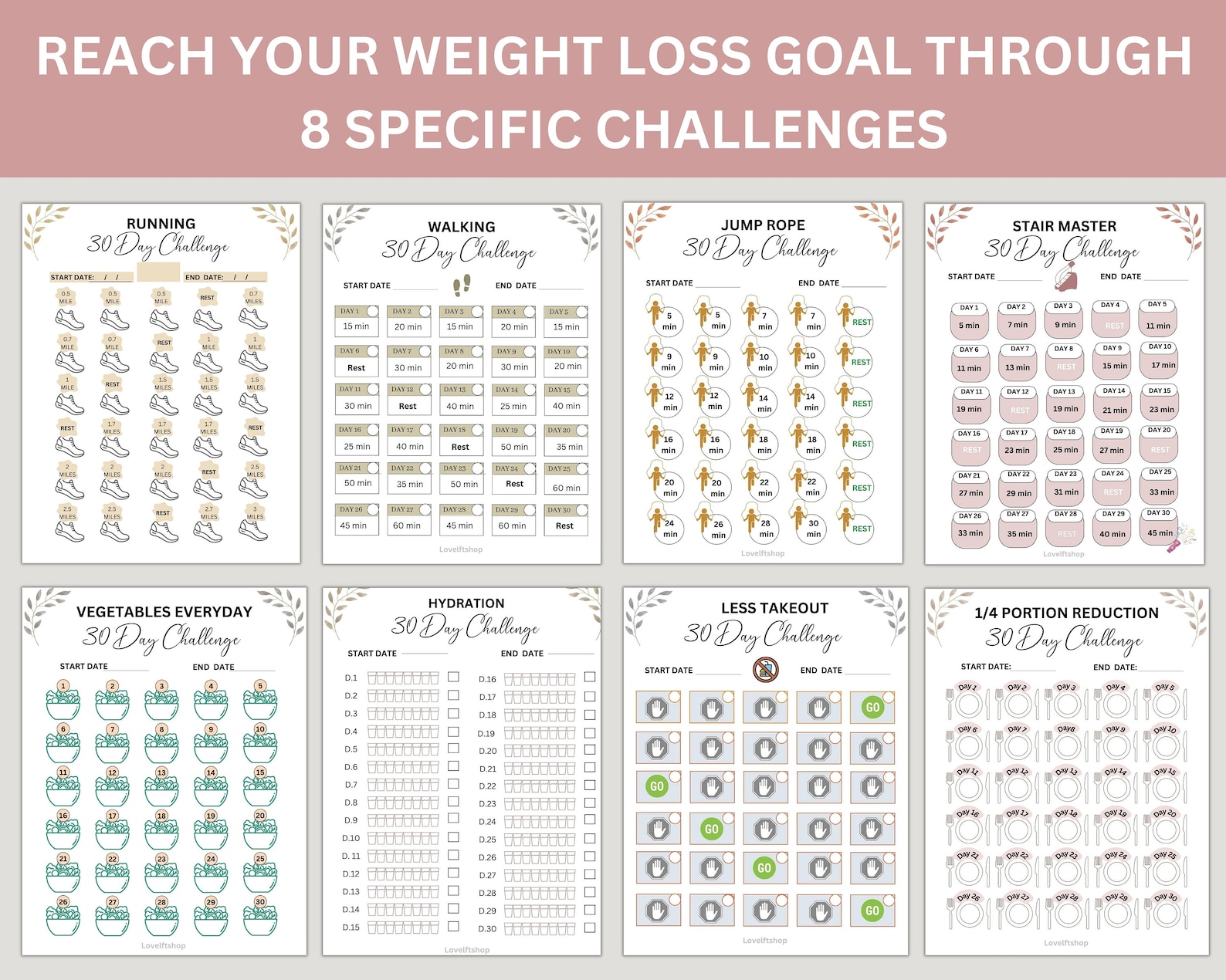Weight Loss Challenge 30 Day Challenge Lose Weight Weight Loss Tracker ...