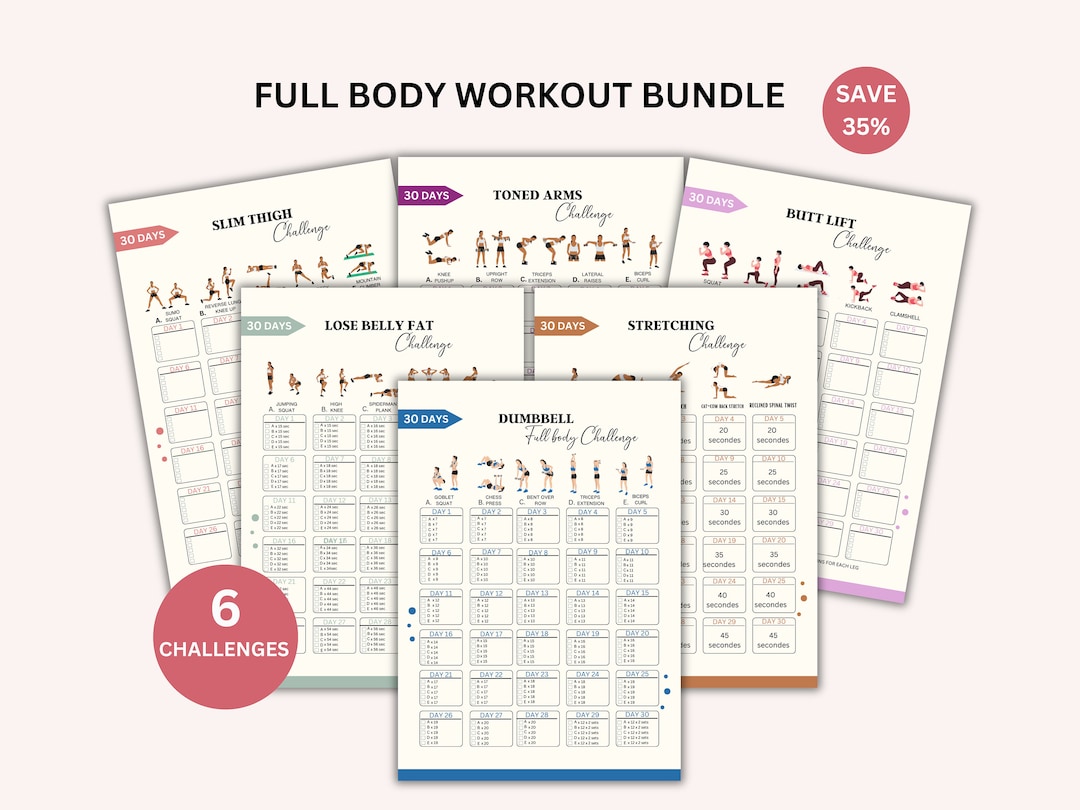Full Body Exercise Workout Bundle, Full Body Workouts, Fitness Guide ...