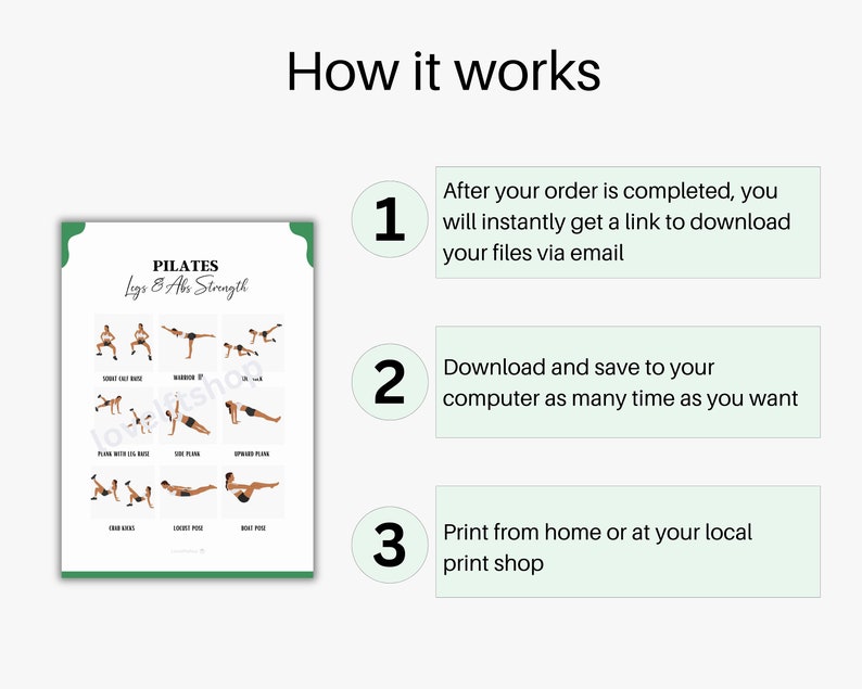Pilates Exercise Guide, Pilates Workout for Women, Home Workout ...
