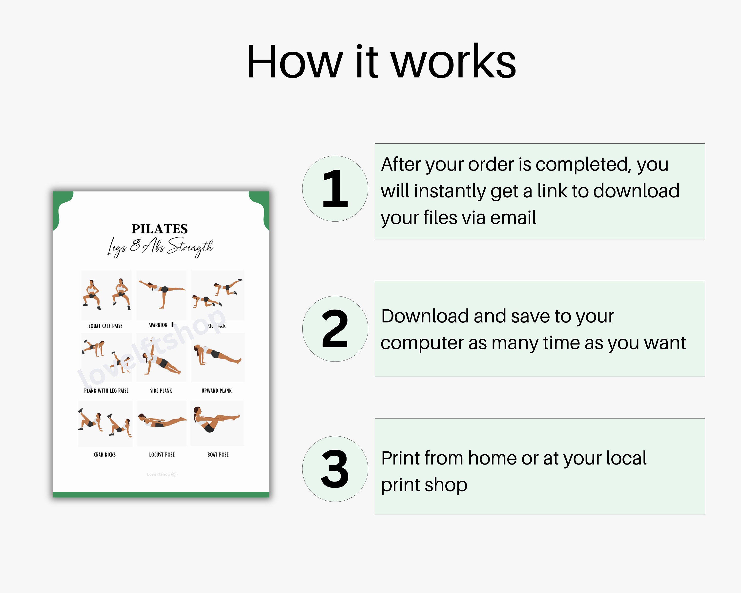 Pilates Exercise Guide, Pilates Workout for Women, Home Workout ...