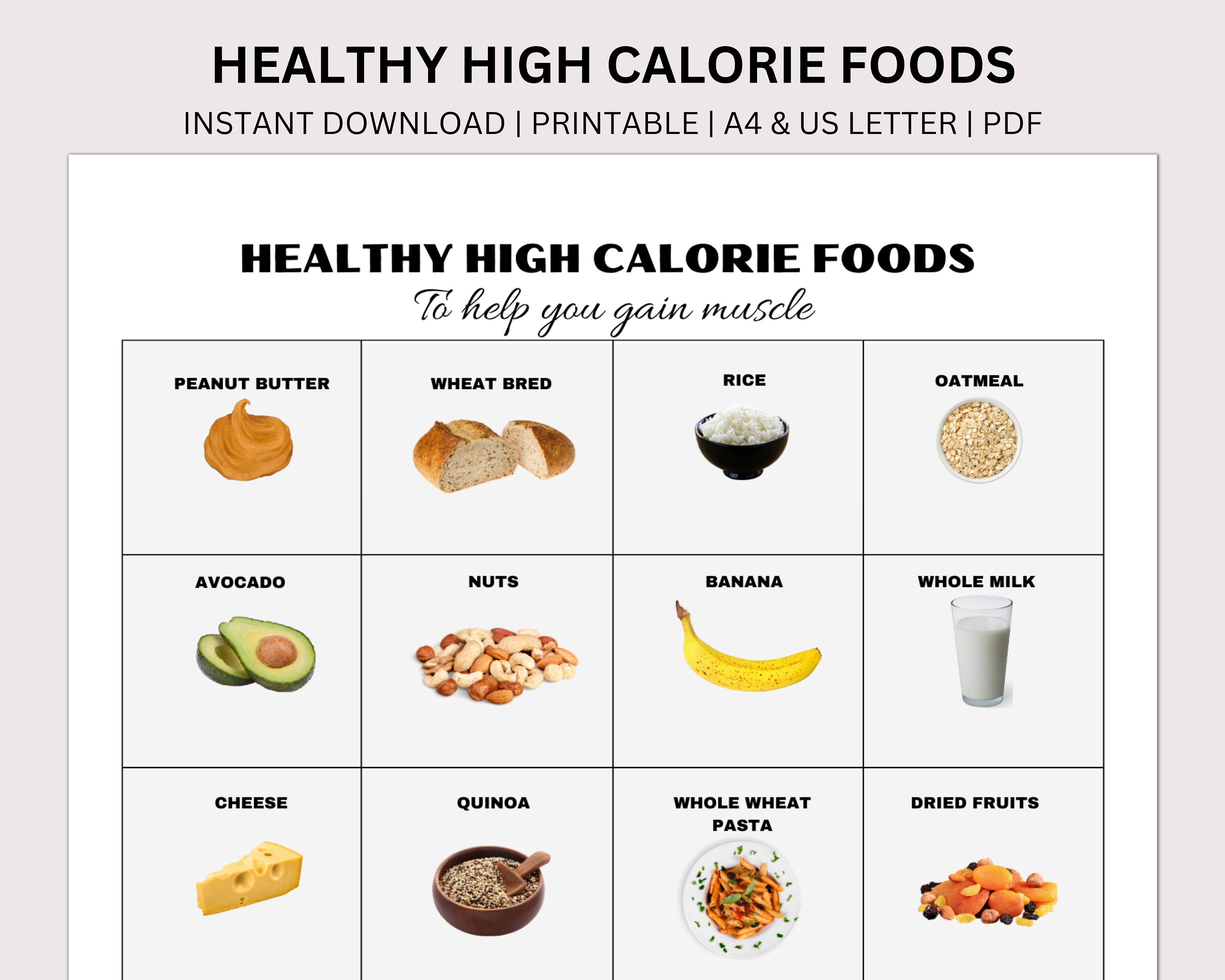 Healthy High Calorie Foods Reference, Muscle Gain Food, Protein Rich ...