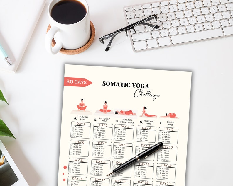 30 Day Somatic Yoga Exercise Challenge, Somatic Healing Coping Skills ...