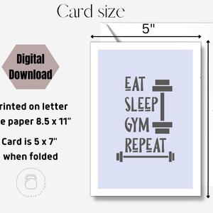 Gym Card| Man Woman Gym Gifts | Gym Card for Him Her | Birthday Card ...
