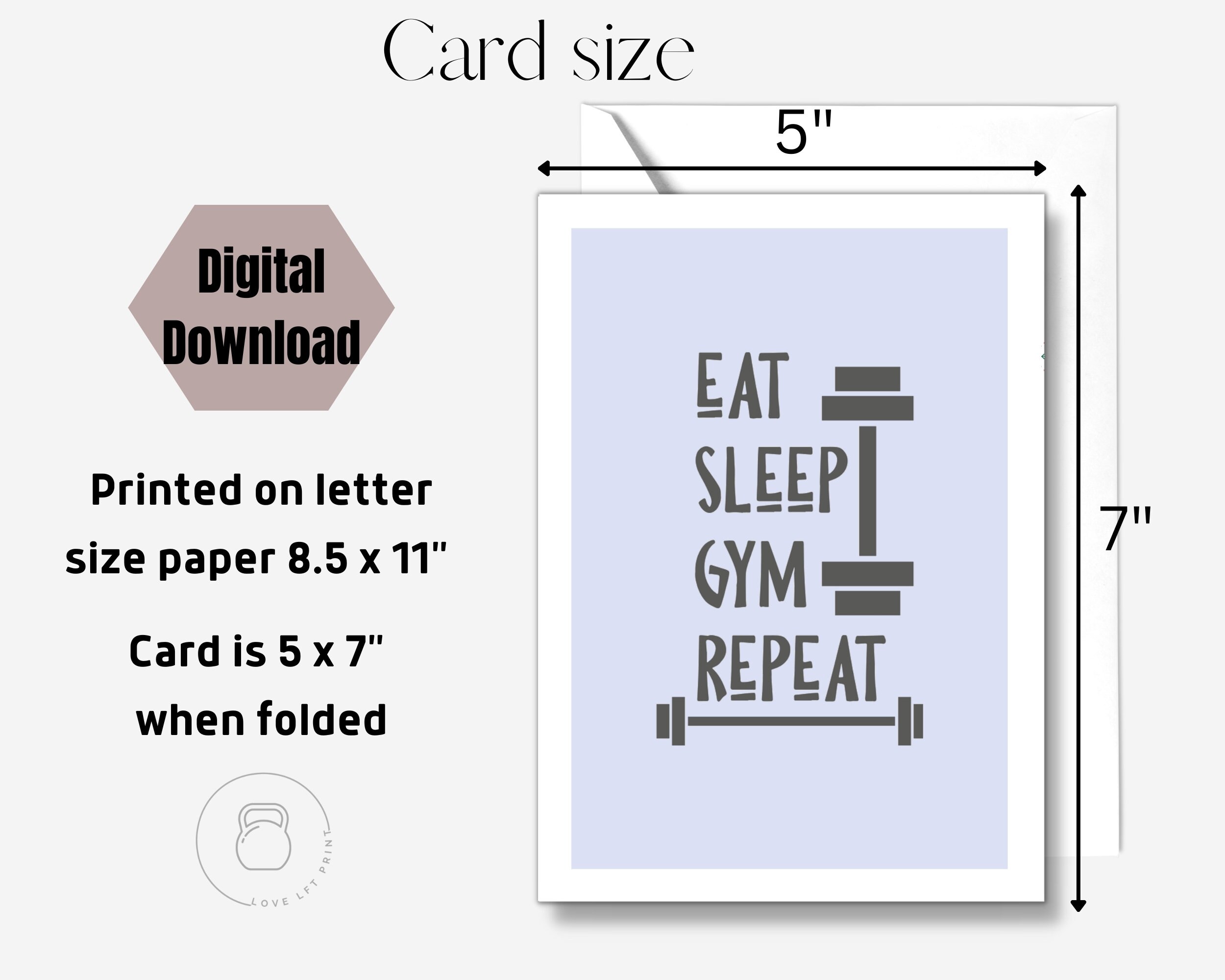 Gym Card| Man Woman Gym Gifts | Gym Card for Him Her | Birthday Card ...