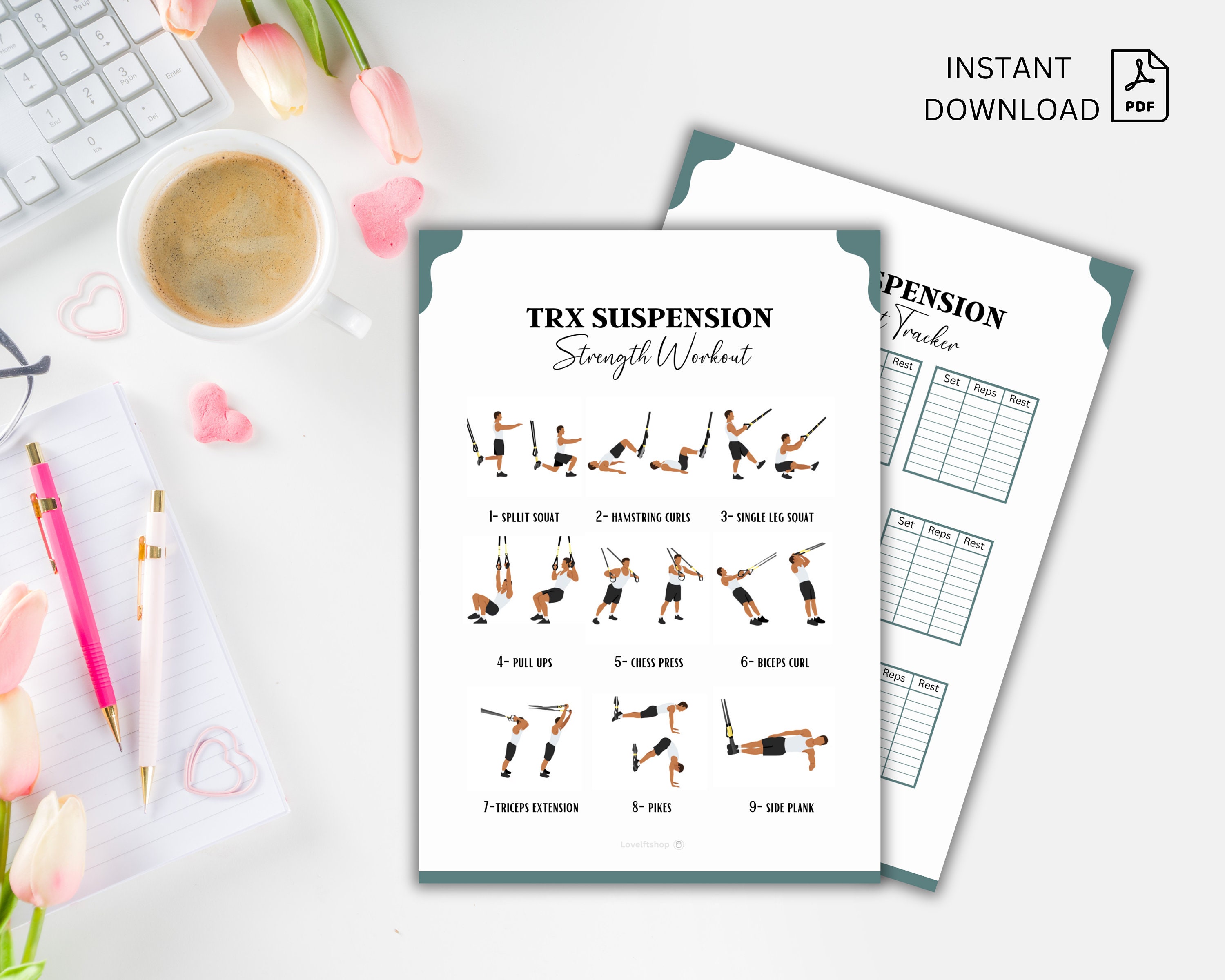 TRX Suspension Exercise Guide for Men Trx Workout, Men TRX Fitness ...