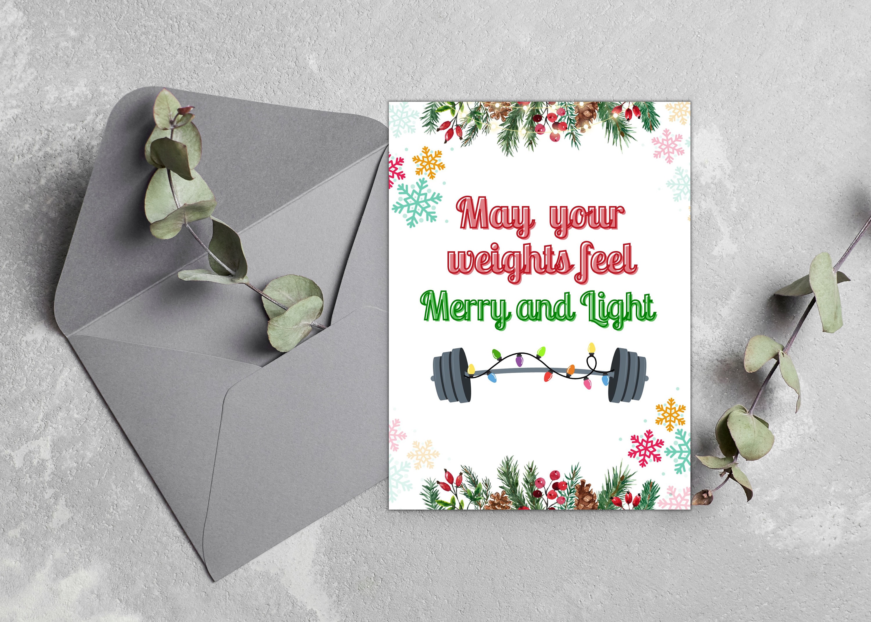 Christmas Gym Card, Gym Gifts, Gym Card for Him Her, Workout Card ...