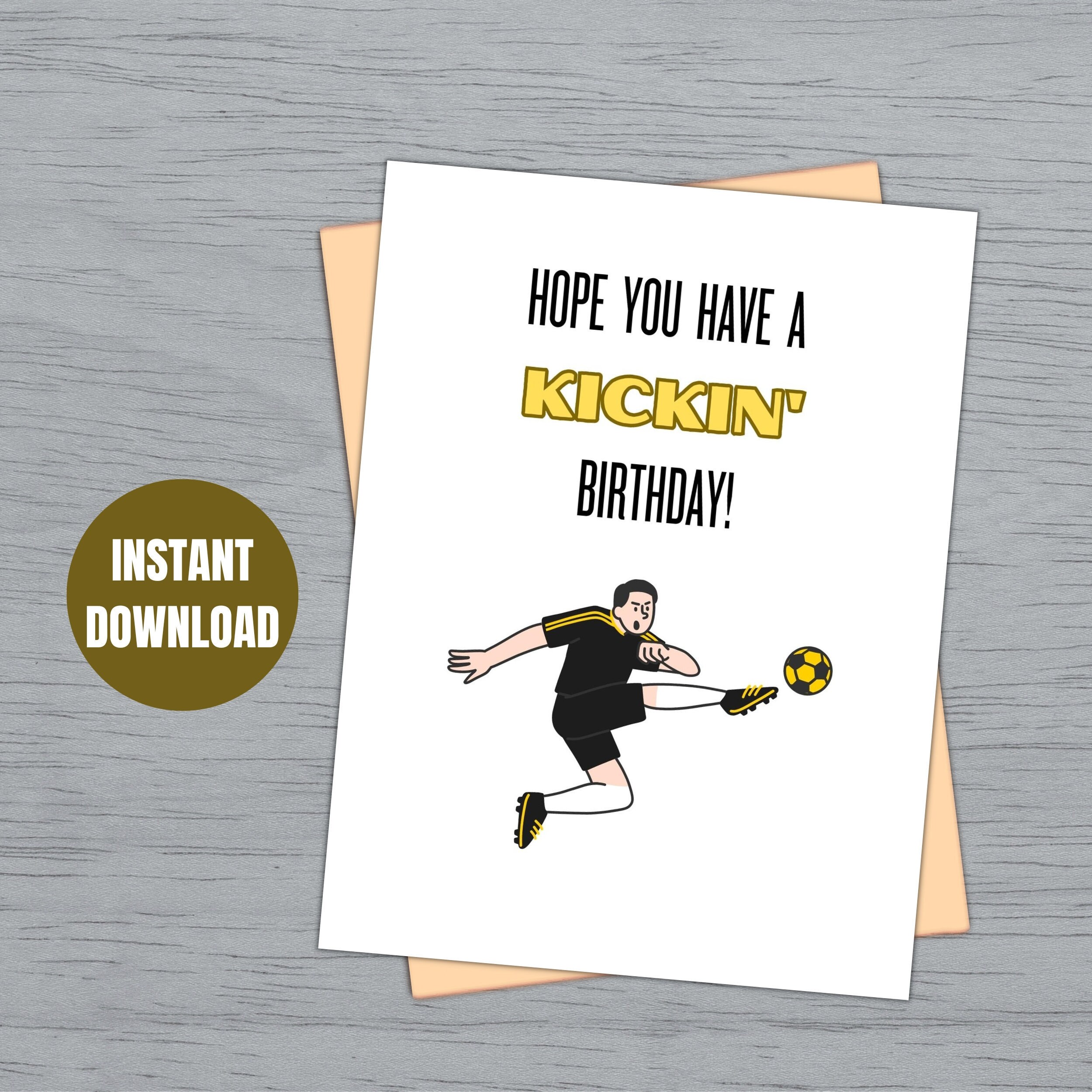 Printable Soccer Birthday Card | Digital Soccer Themed Digital Card ...