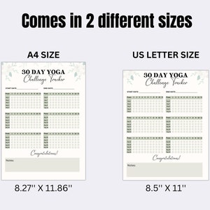 30 Day Yoga Challenge| Yoga Tracker | Printable Yoga Challenge| Home ...