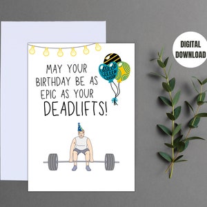 Gym Birthday Card, Gym Gifts, Gym Card for Him Her, Birthday Card ...