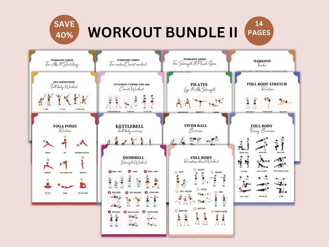 Full Body Exercise Workout Bundle, Full Body Workout, Fitness Guide ...