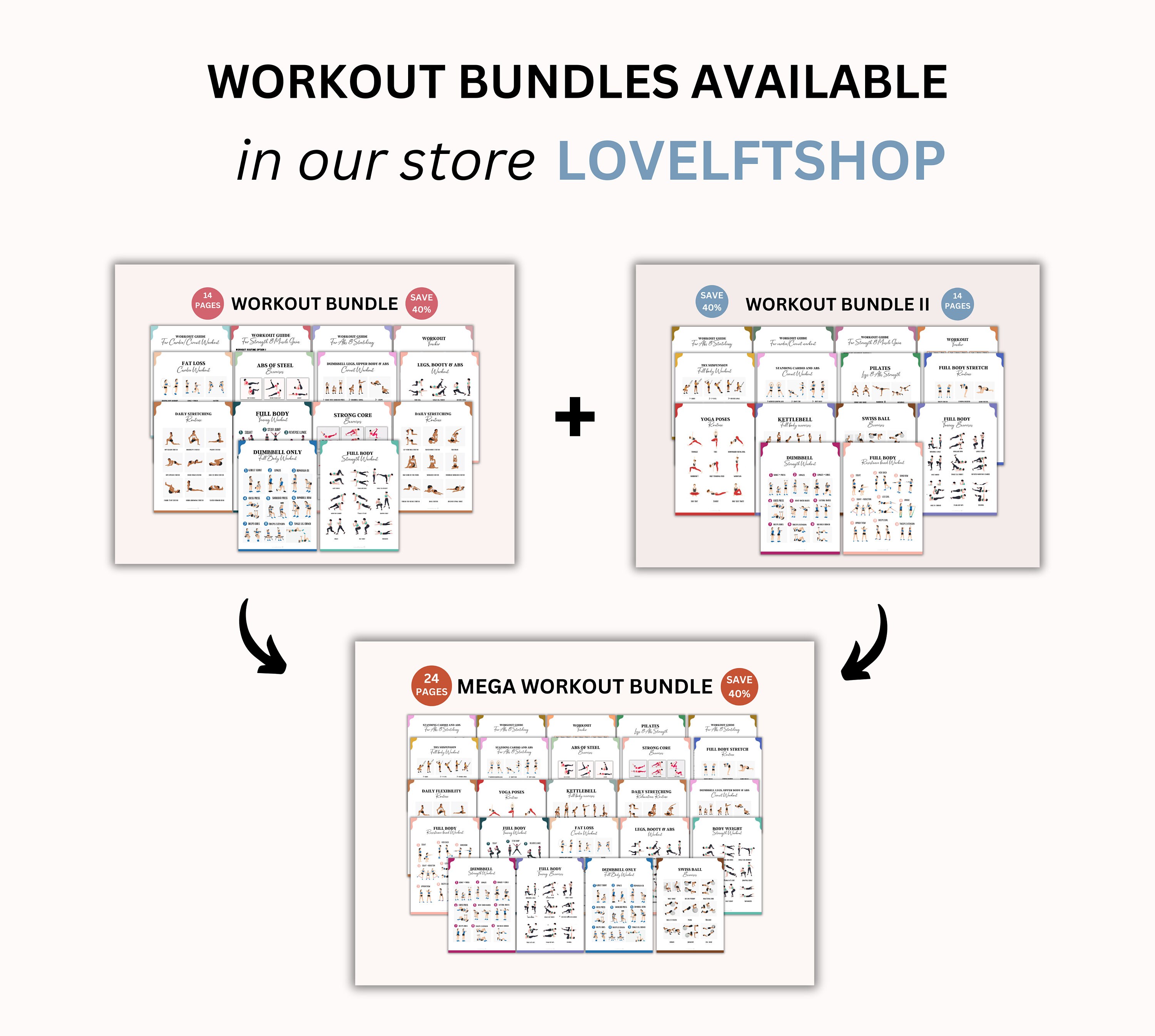 Full Body Exercise Workout Bundle, Full Body Workout, Fitness Guide ...