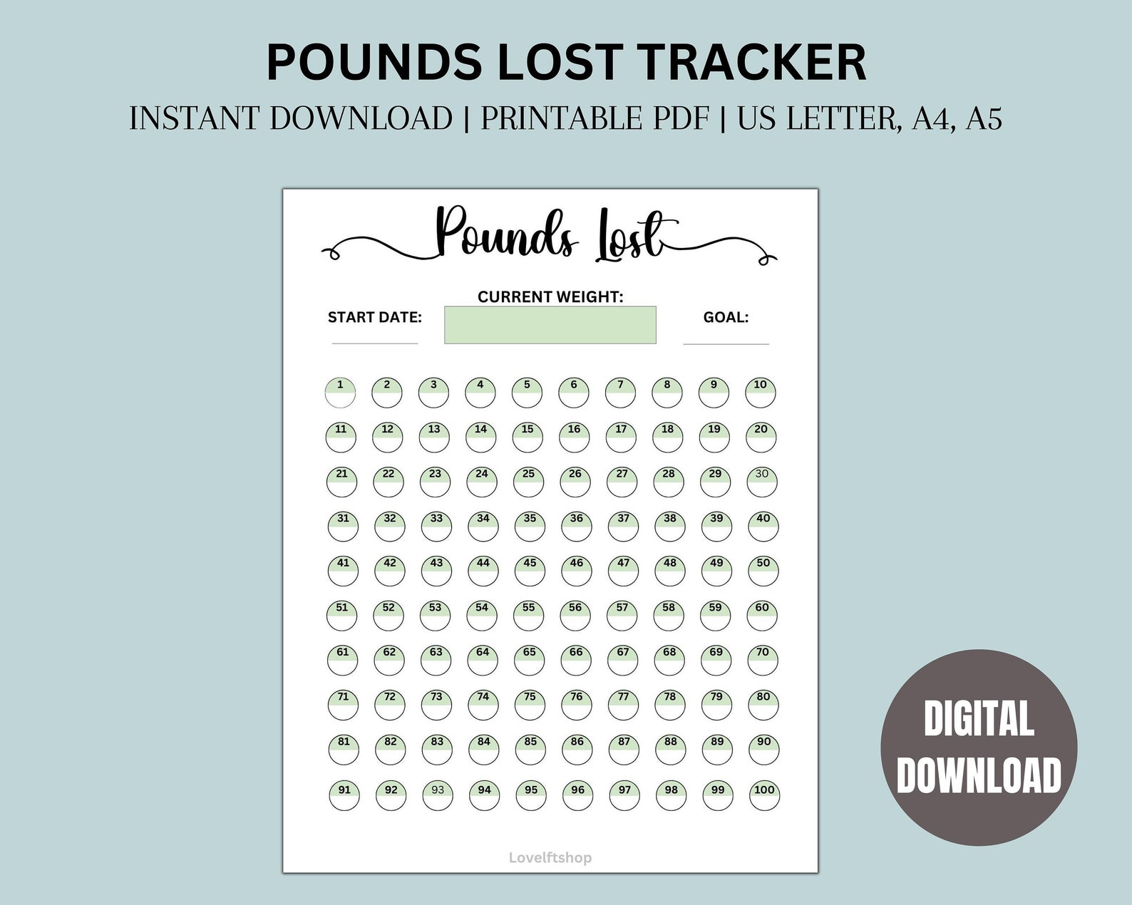 Pound Loss Tracker| Printable Weight Loss Tracker |weight Loss Journal ...