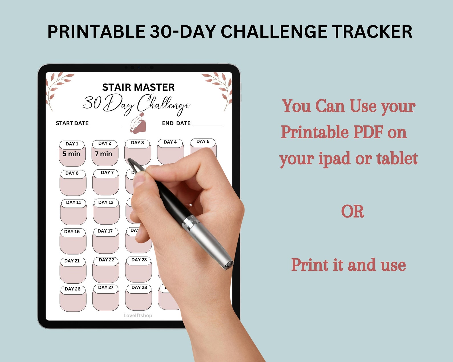 30 Day Stair Master Challenge | Fitness Challenge | 30 Day Goal Tracker ...