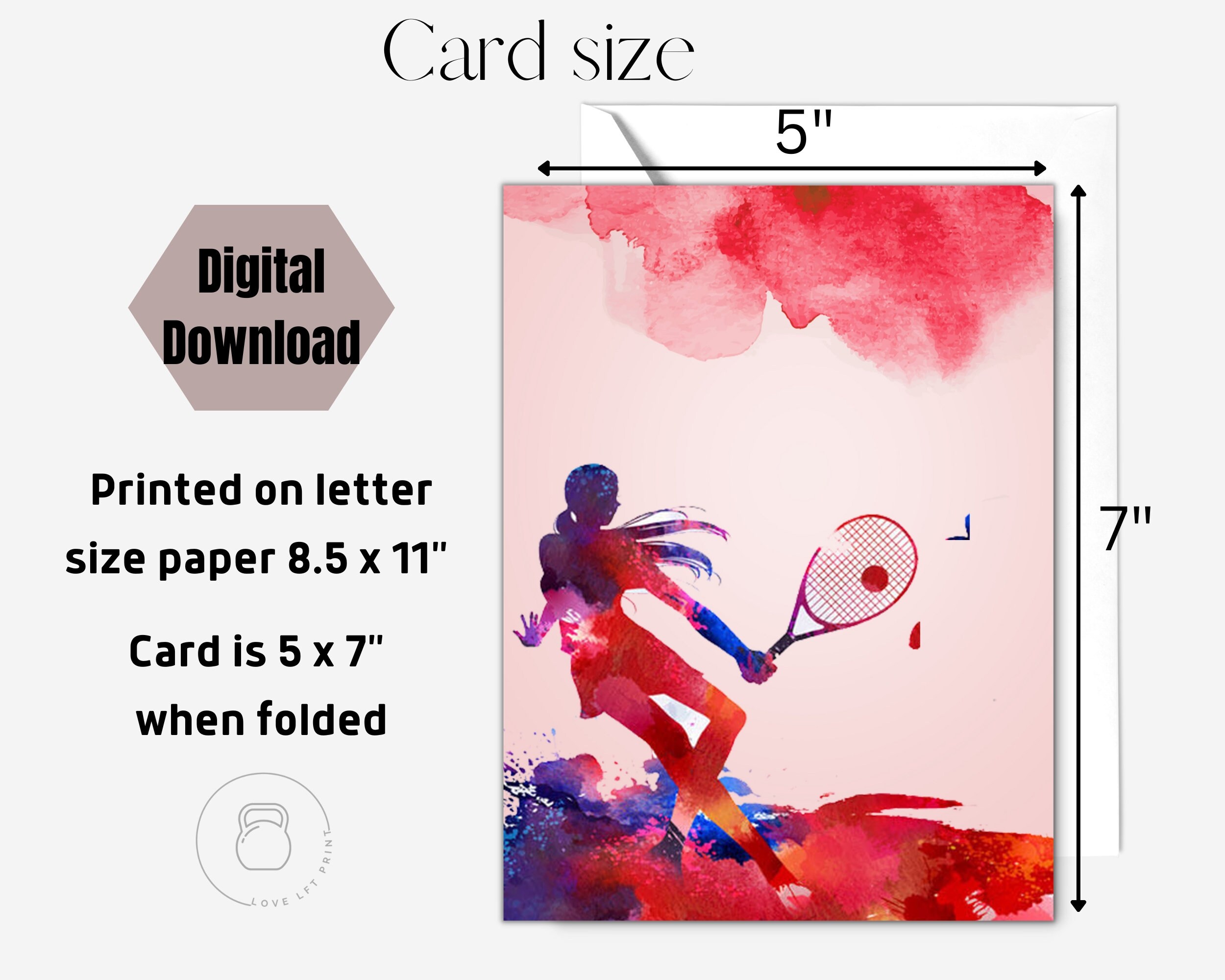 Tennis Birthday Card Tennis Lovers Card Sport Greeting Card Tennis Card ...