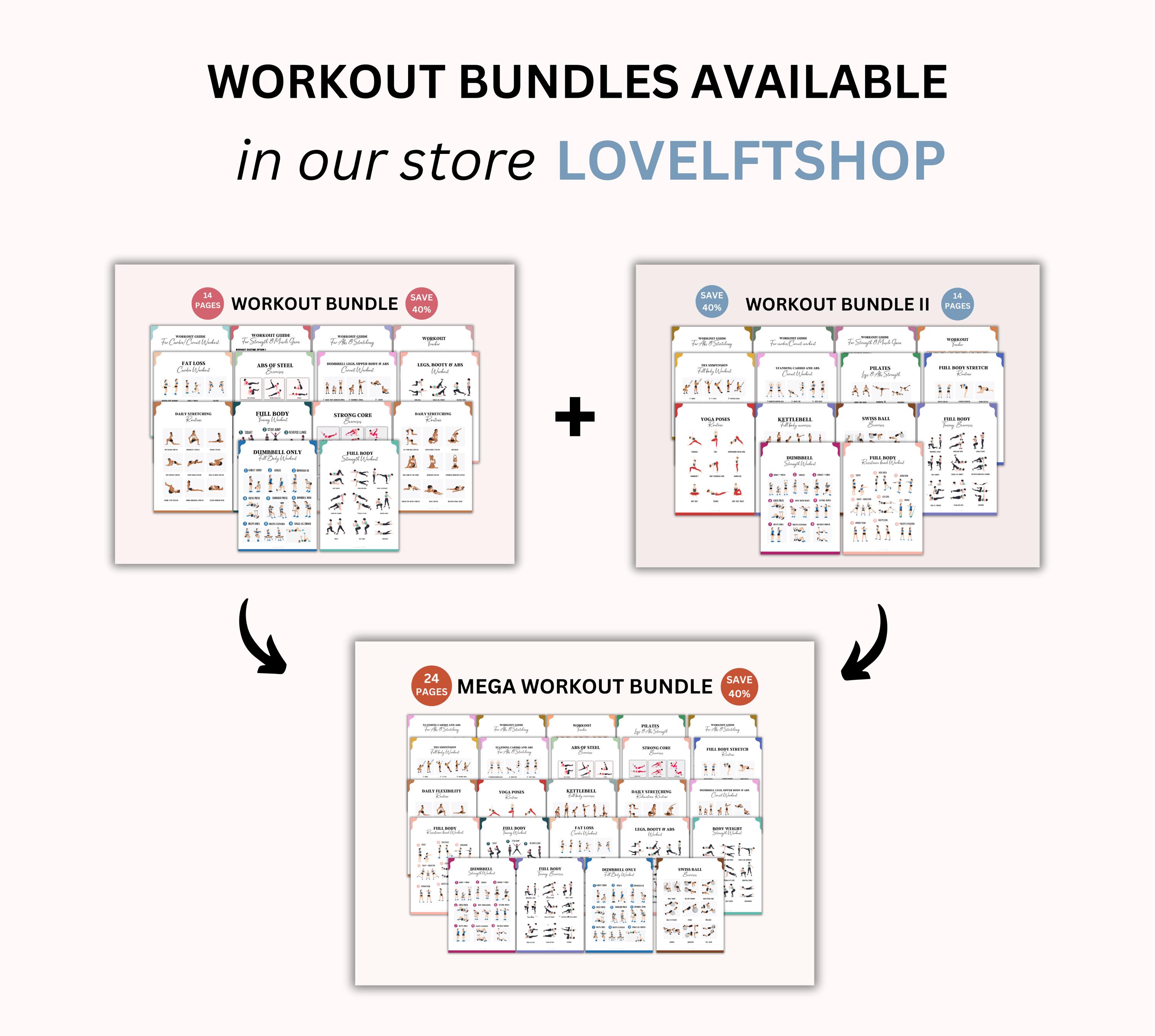 Full Body Exercise Workout Bundle, Full Body Workout, Fitness Guide ...