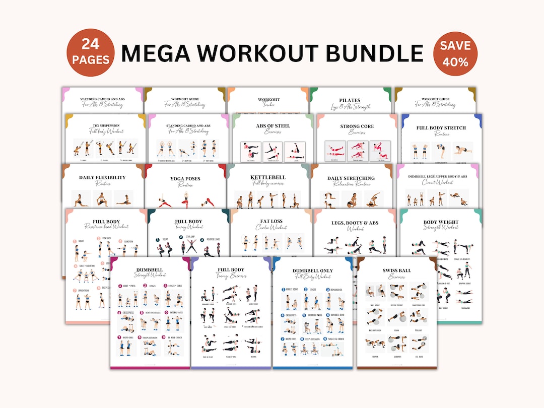 Mega Full Body Exercise Workout Bundle, Full Body Workout, Fitness ...