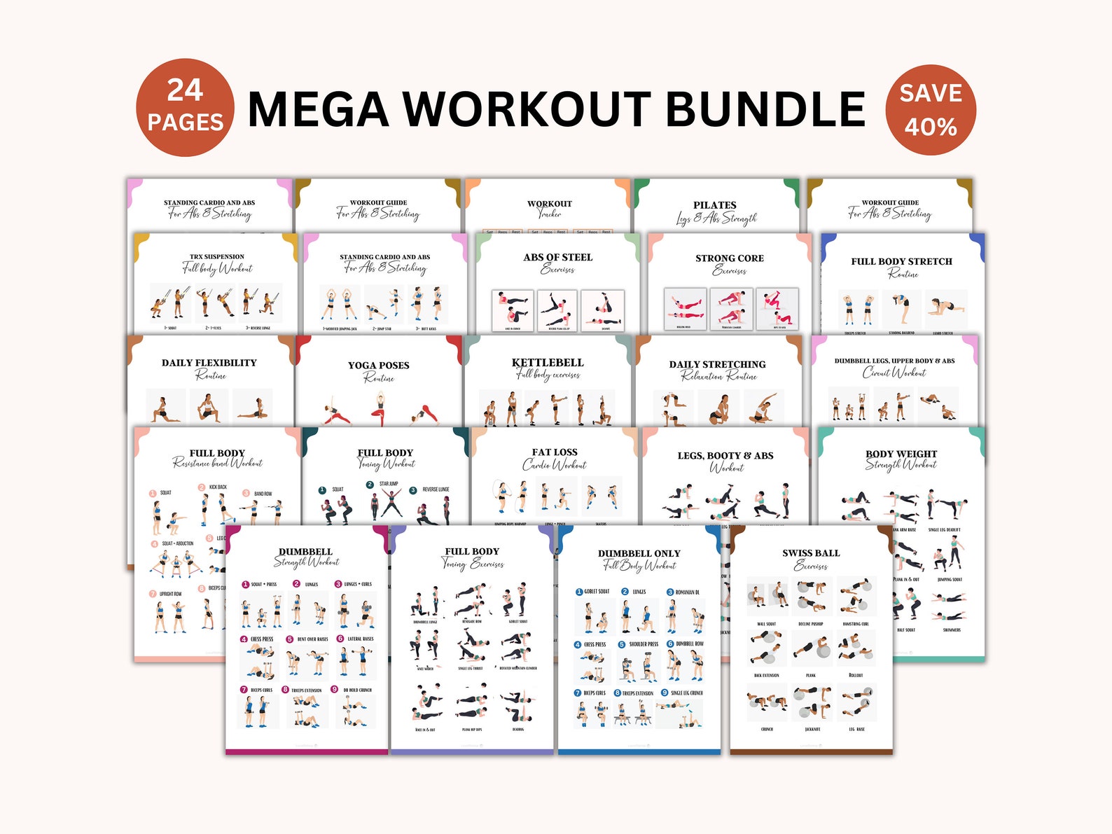 Mega Full Body Exercise Workout Bundle, Full Body Workout, Fitness ...