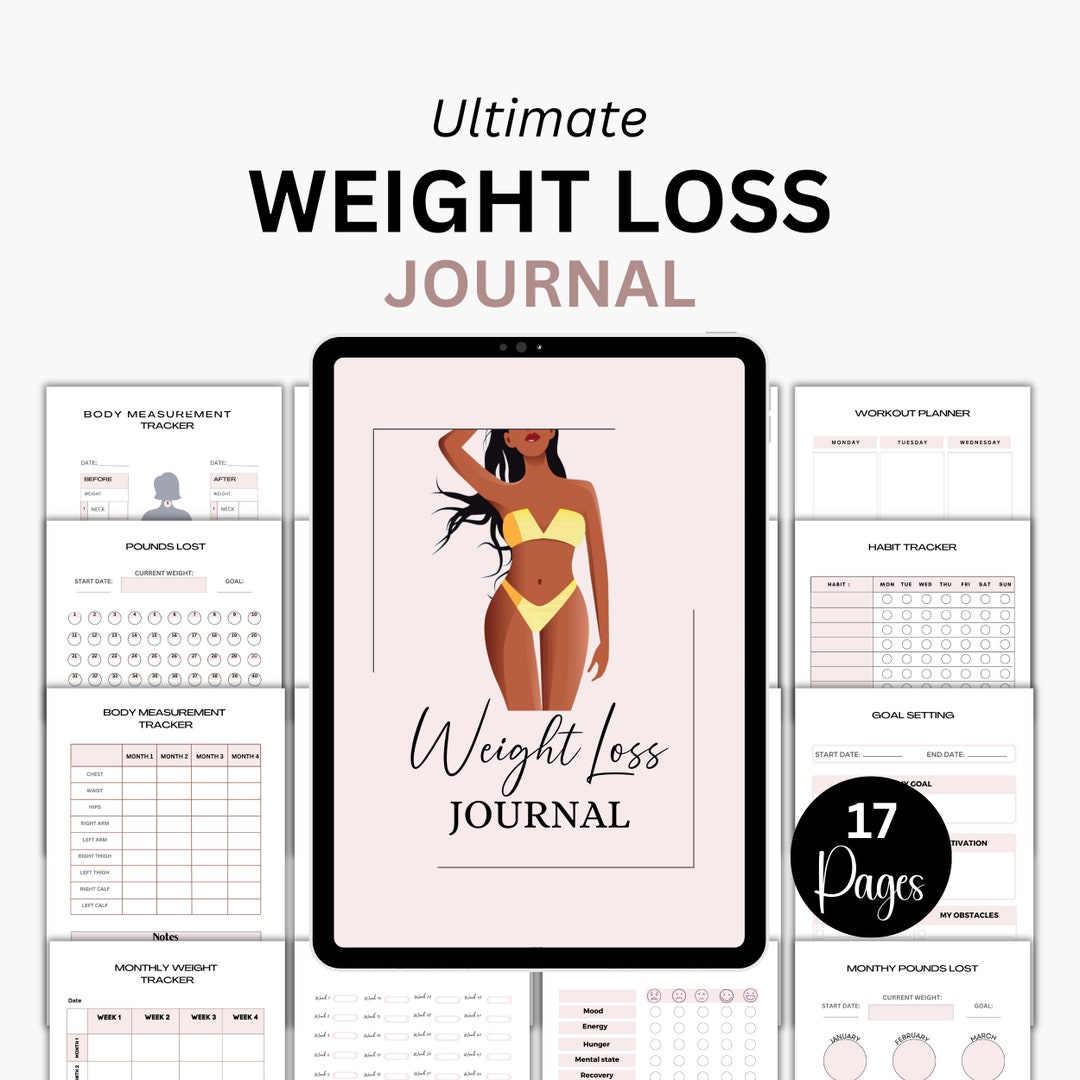 Weight Loss Journal, Fitness Planner Printable, Weight Loss Tracker ...