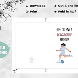 Printable Soccer Birthday Card | Digital Soccer Themed Digital Card ...