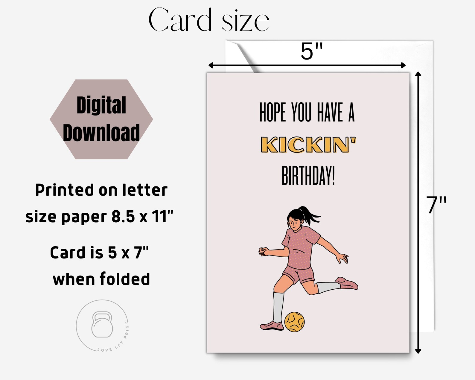 Printable Soccer Birthday Card | Digital Soccer Themed Digital Card ...