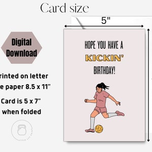 Printable Soccer Birthday Card | Digital Soccer Themed Digital Card ...