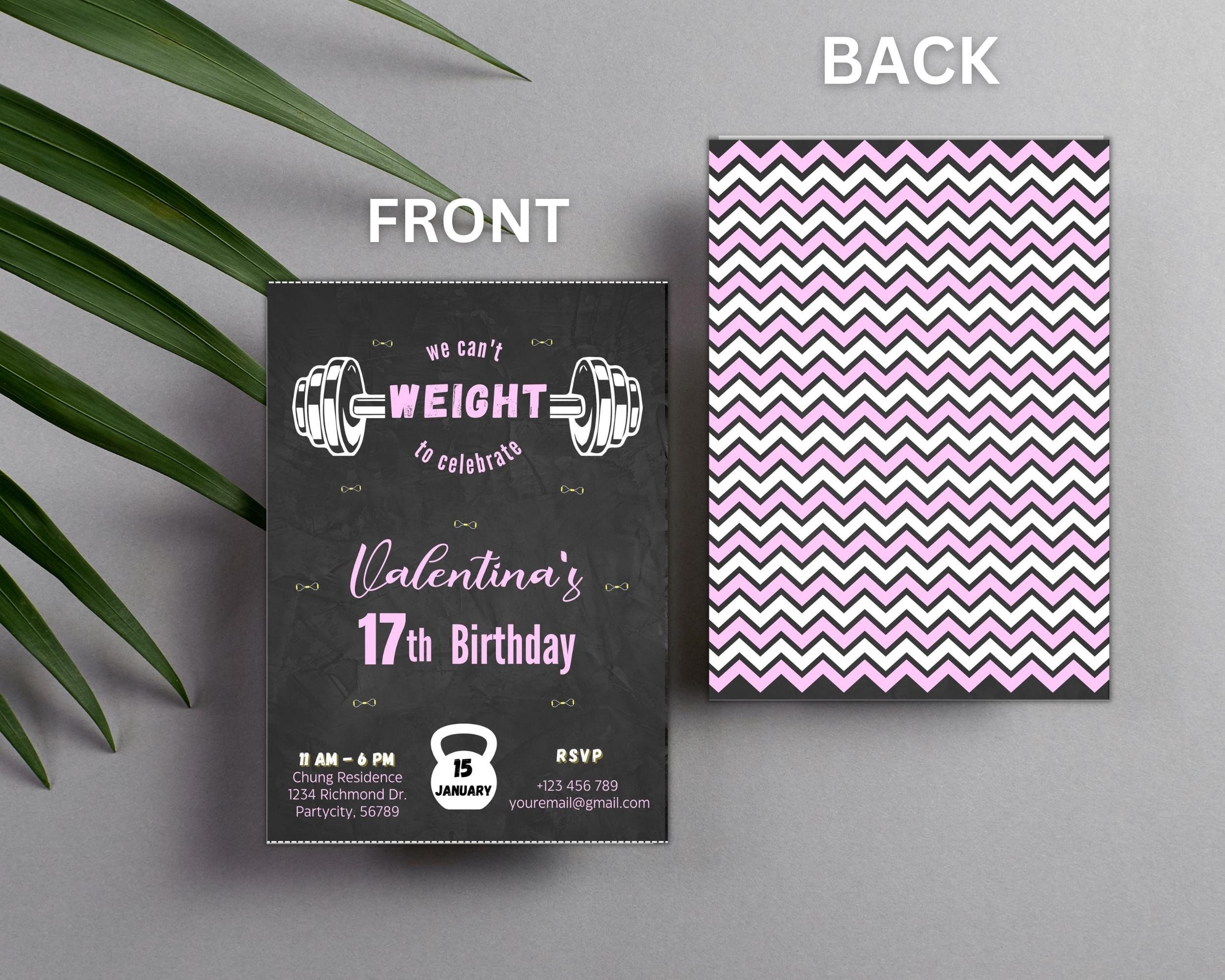 Gym Themed Invitation Fitness Birthday Party Birthday Crossfit ...