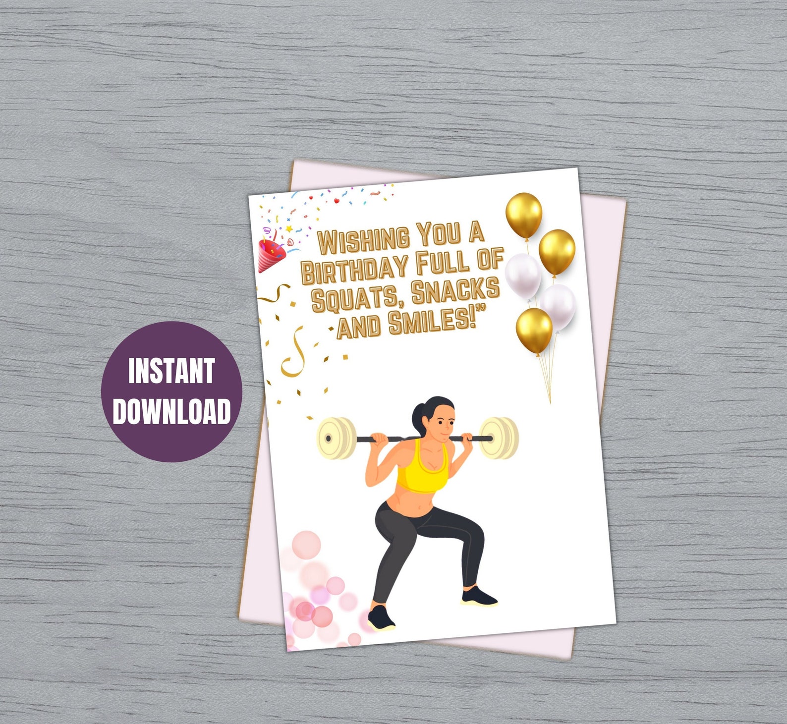 Gym Girl Birthday Card, Gym Gifts, Gym Card for Her, Birthday Card ...