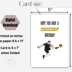 Printable Soccer Birthday Card | Digital Soccer Themed Digital Card ...