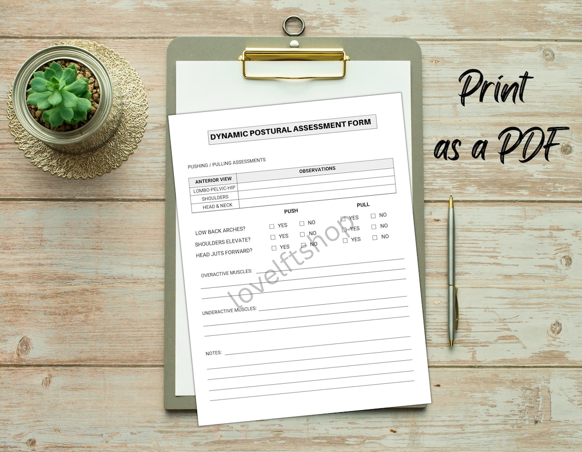 Fitness Coaching Assessment Forms| New Client Intake Form| Personal ...