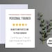 Personal Trainer Card Gym Coach Funny Card Trainer Thank You PT Card ...