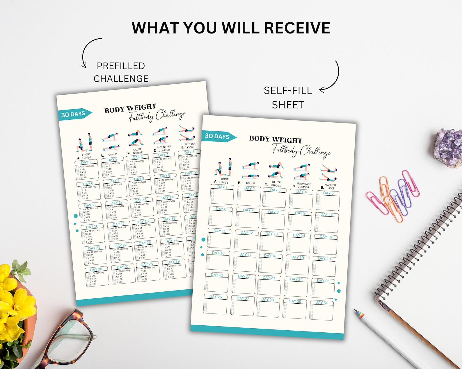 30 Day Male Home Body Weight Challenge, Home Workout Exercises for Men ...