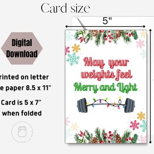 Christmas Gym Card, Gym Gifts, Gym Card for Him Her, Workout Card ...