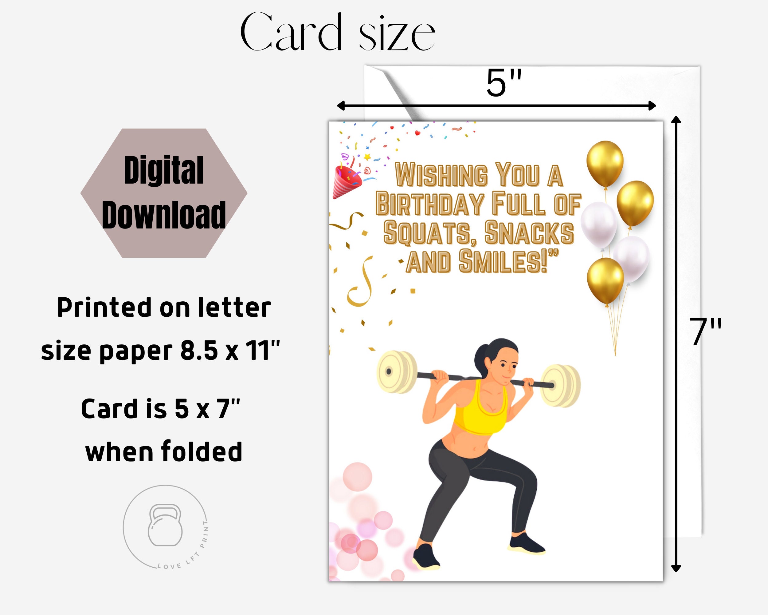 Gym Girl Birthday Card, Gym Gifts, Gym Card for Her, Birthday Card ...