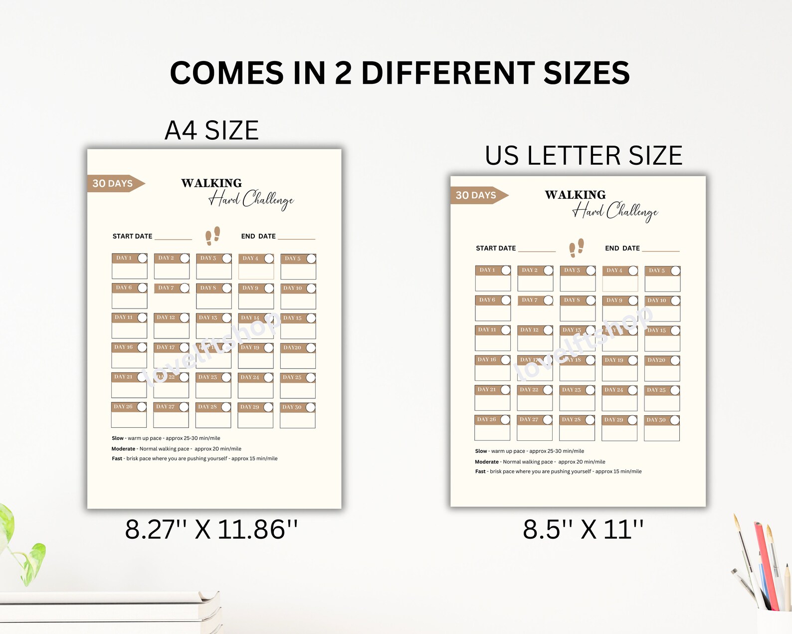 30 Day Walking Challenge, Printable Workout, Digital Walking Planner ...