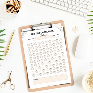 100 Day Challenge Tracker| Habit Tracker Pdf | Habit Tracker| Goal ...