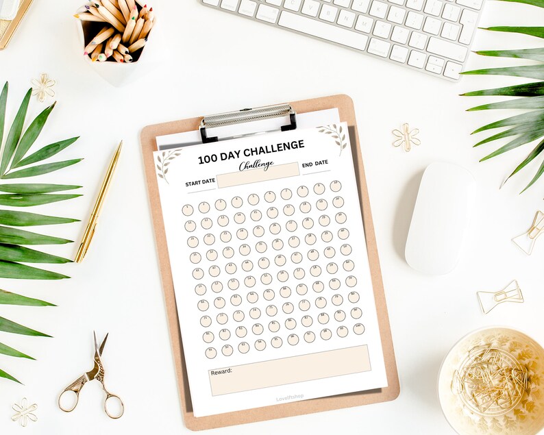 100 Day Challenge Tracker Habit Tracker Pdf Habit Tracker Goal Setting ...