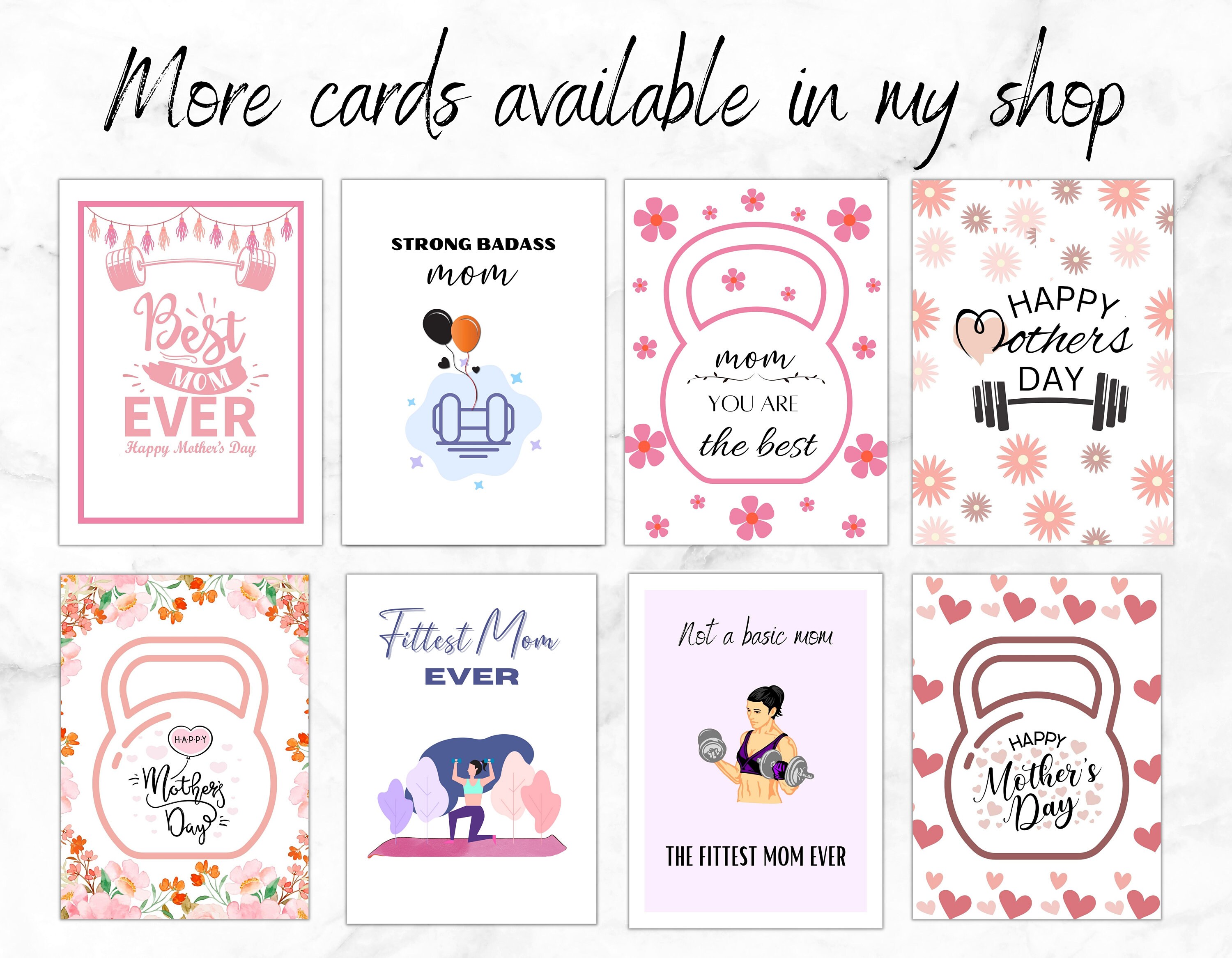 Mother's Day Gym Mom Card| Fitness Gym Mother's Day Card| Crossfit ...