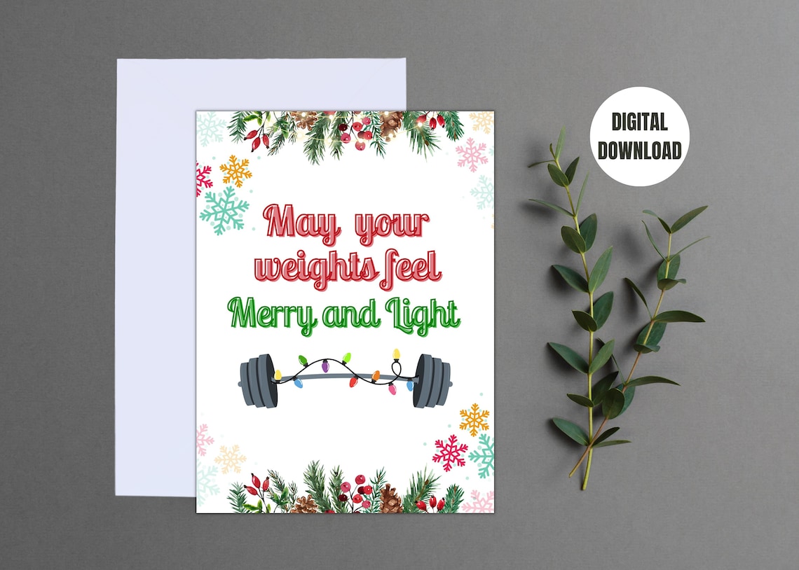 Christmas Gym Card, Gym Gifts, Gym Card for Him Her, Workout Card ...