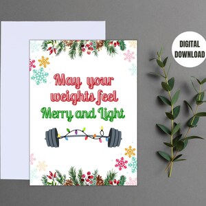 Christmas Gym Card, Gym Gifts, Gym Card for Him Her, Workout Card ...