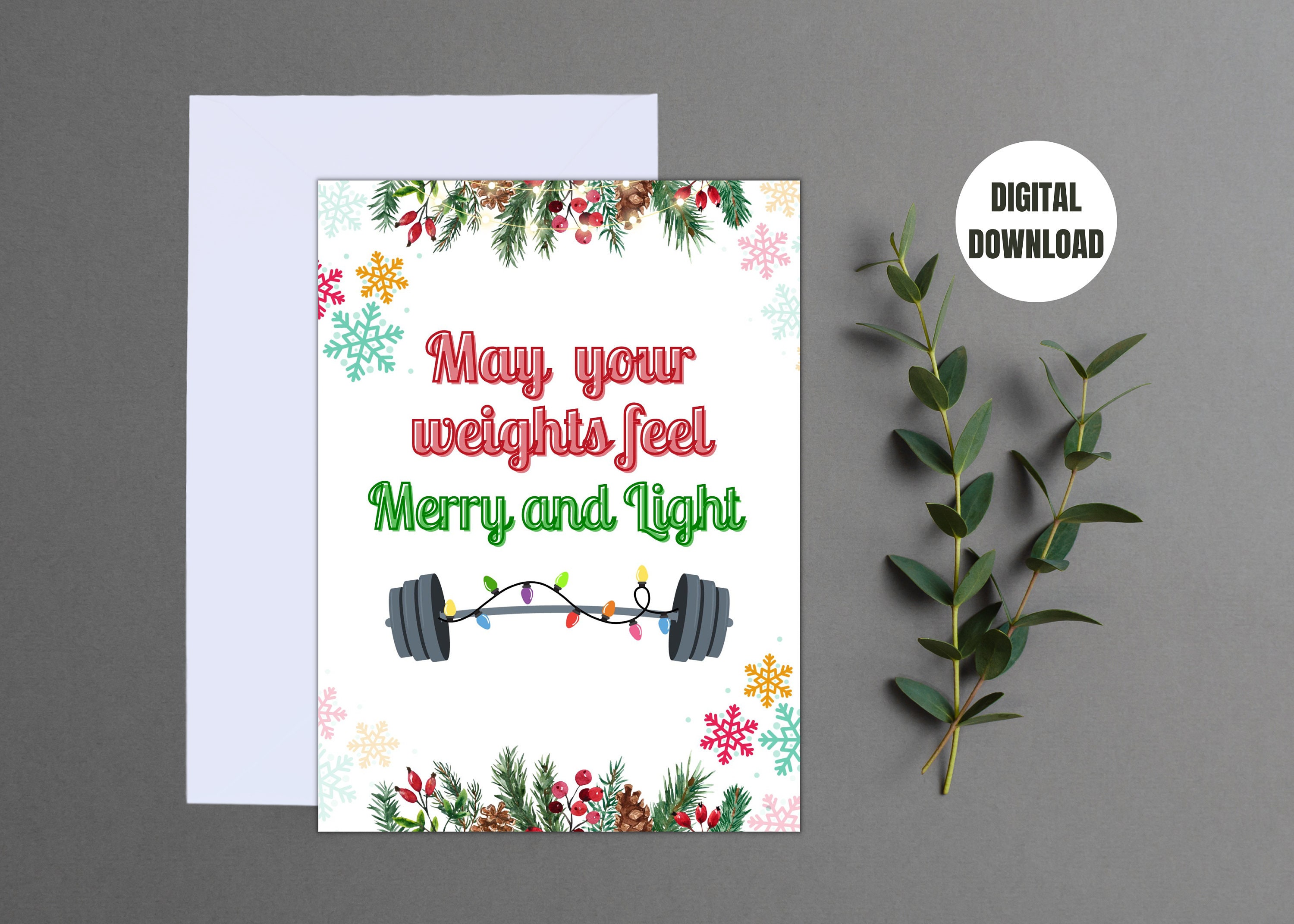 Christmas Gym Card, Gym Gifts, Gym Card for Him Her, Workout Card ...
