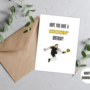 Printable Soccer Birthday Card | Digital Soccer Themed Digital Card ...